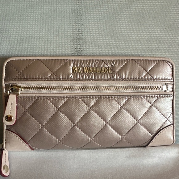 MZ Wallace | Bags | Mz Wallace Silver Quilted Wallet | Poshmark